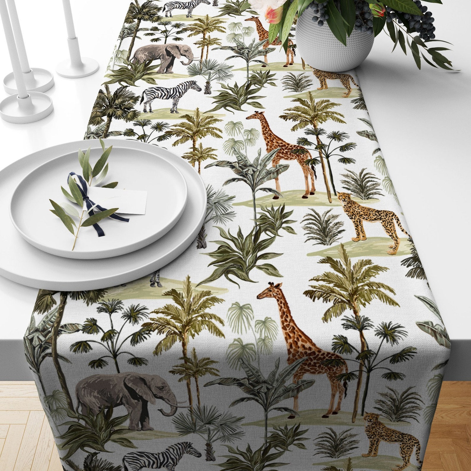 Safari Animal Table Runner Dining Table Runner African | Etsy