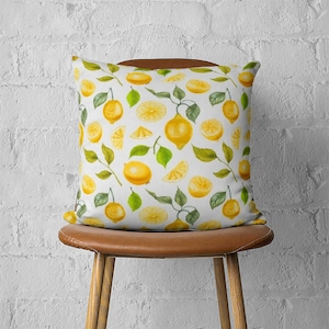 Lemon Branches Pillow Case, Citrus Pillow Cover, Summer Cushion Cover ...