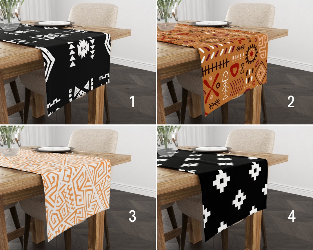 Aztec Design Runner, Tribal Kitchen Table Runner, Southwestern Ethnic ...