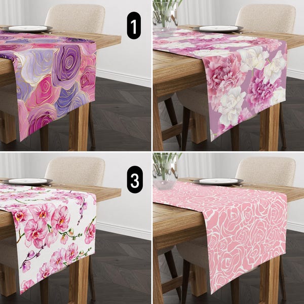 Pink Table Runner - Etsy