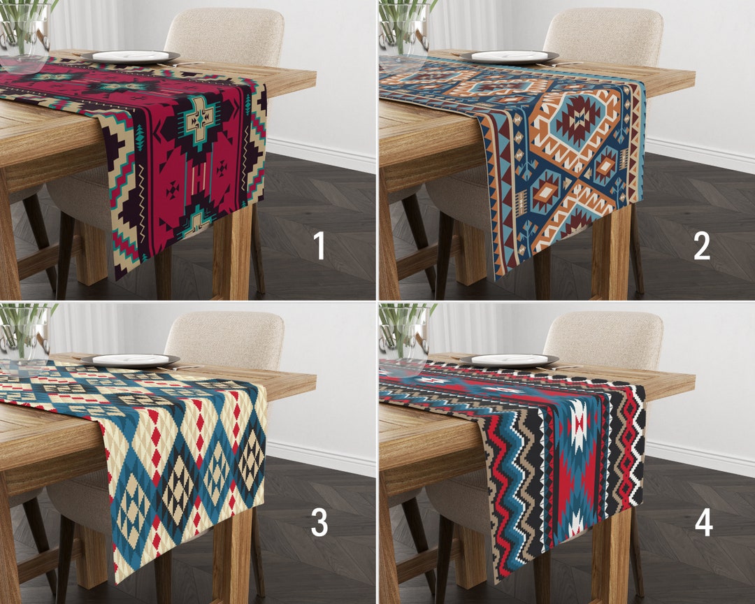 Southwestern Runner, Tribal Ethnic Table Runner, Aztec Print Table ...