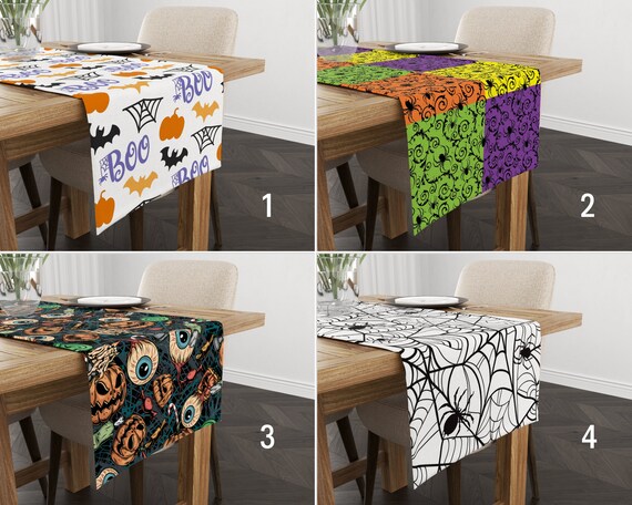 Halloween Table Runner Spider Web Table Runner Scary October - Etsy