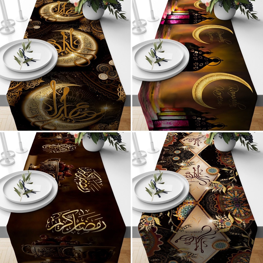 Eid Mubarak Runner, Ramadan Kareem Table Runner, Islamic Arabic ...