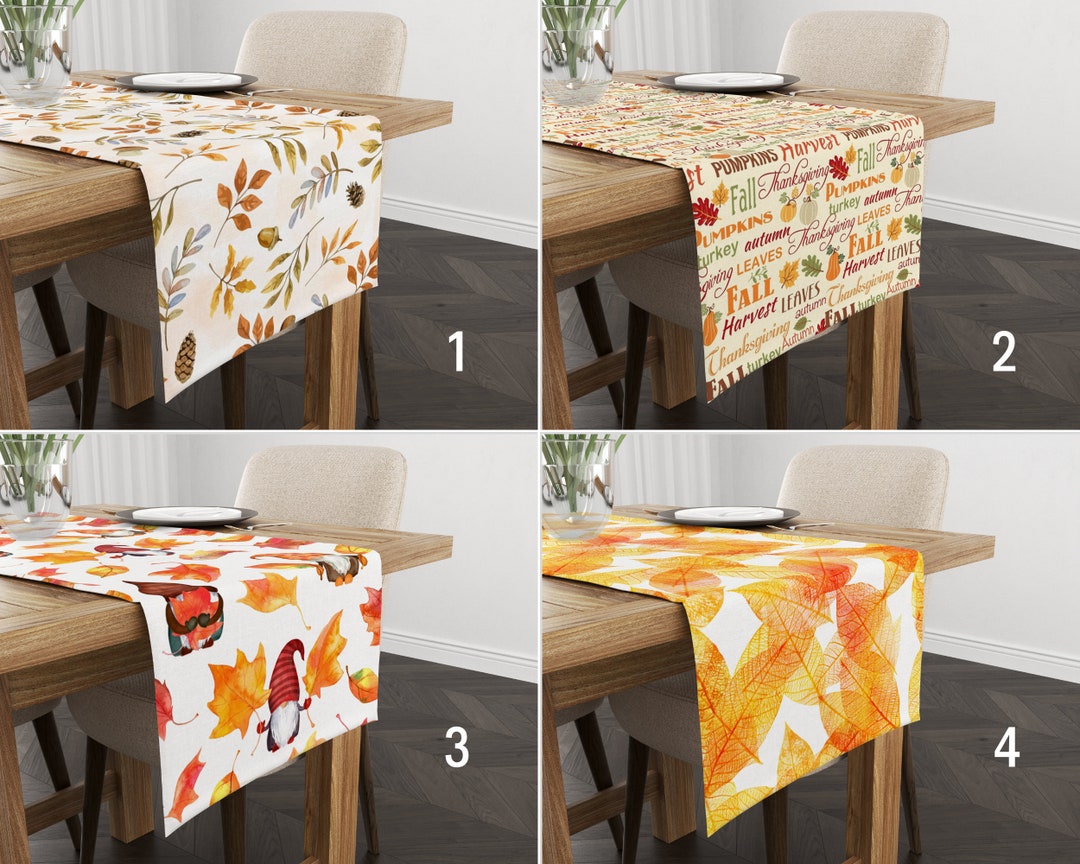Dry Fall Leaves Table Runner, Orange Autumn Leaves Runner, Farmhouse ...