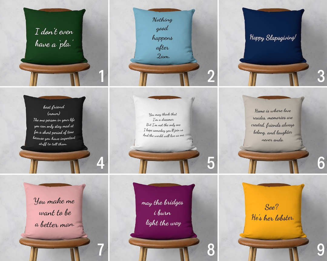 Customized Your Words Here Pillow Cover, Personalized Text Cushion ...