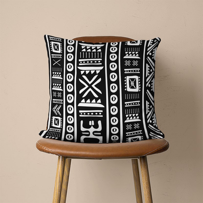 Aztec Pattern Pillow Cover, Tribal Black & White Pillow Case ...