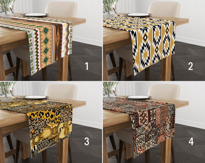 Ethnic Table Runner, Terracotta Southwestern Table Runner, African ...