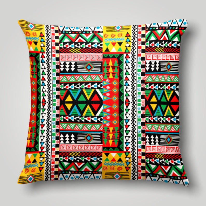 African Style Ethnic Pillow Case Vivid Authentic Pillow - Etsy