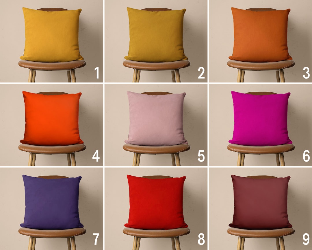 Solid Color Throw Pillow Cover, Warm Colors Digital Print Pillow Case ...