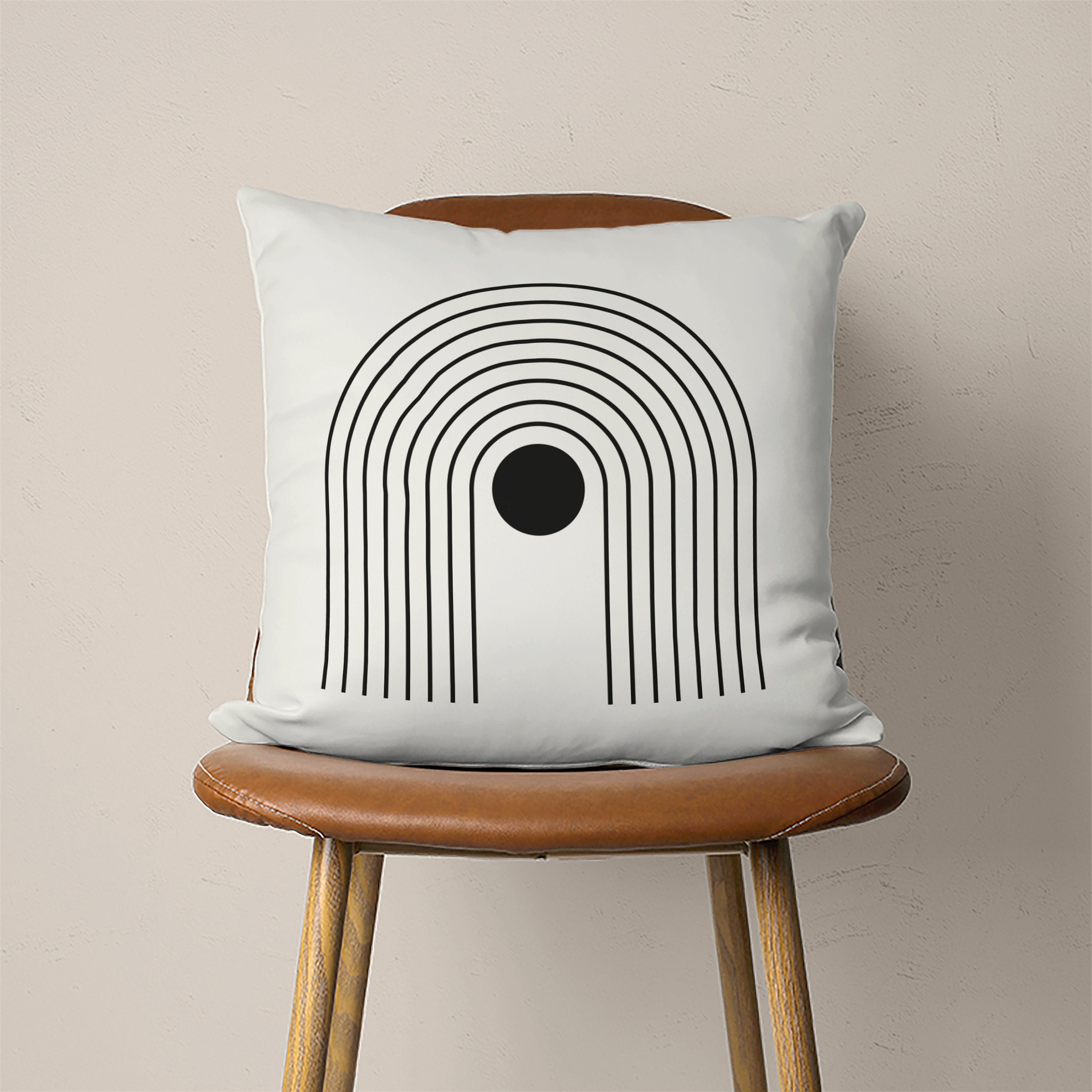Abstract Minimalist Pillow Case, Mid Century Modern Pillow Cover, Black ...