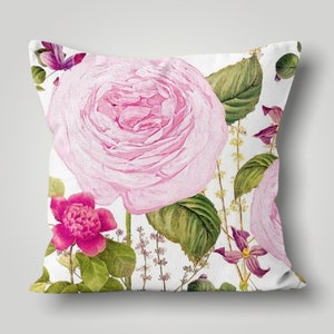 Pink Flowers Pillow Cover Floral Spring Pillow Case Pastel - Etsy