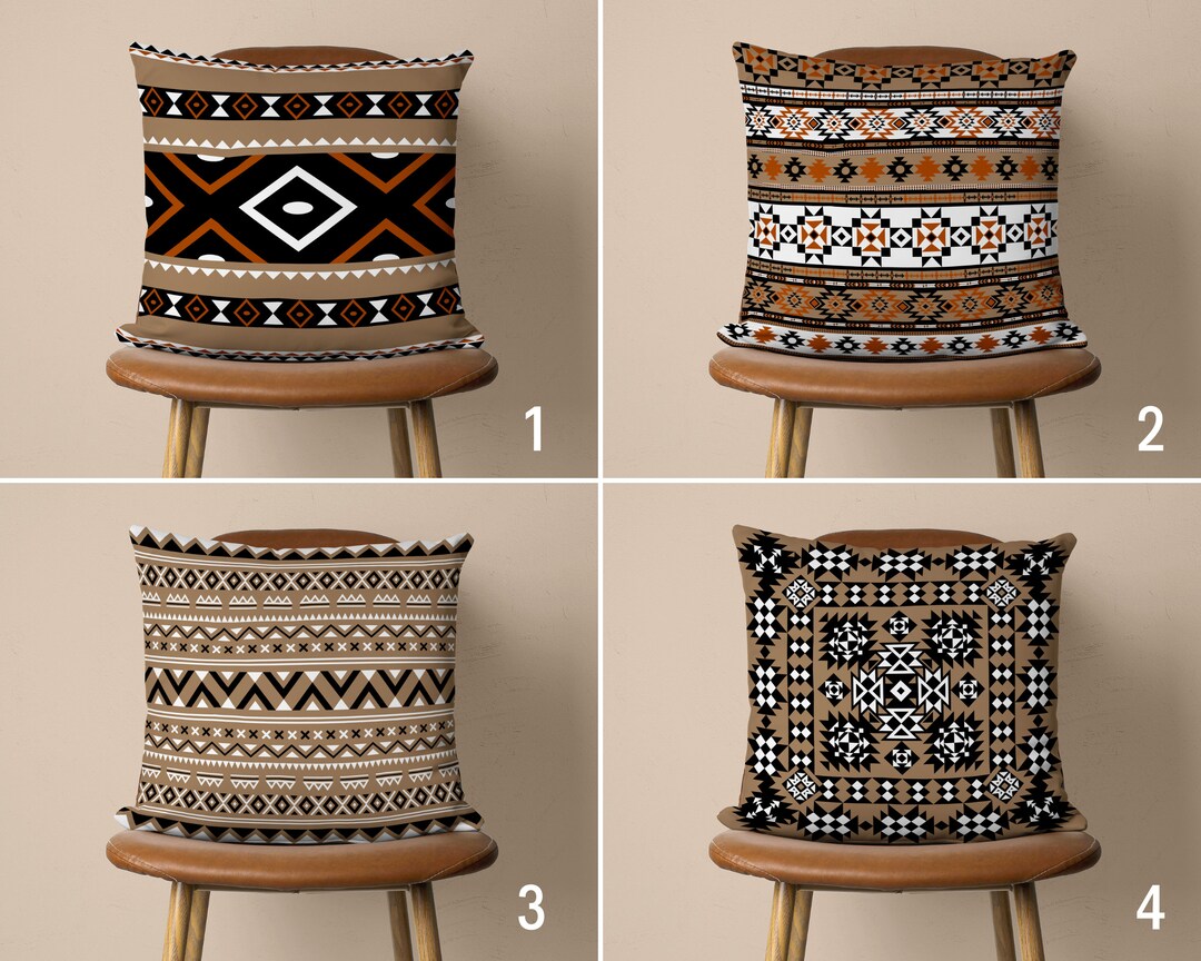 Aztec & Rug Pattern Pillow Case, Ethnic Cushion Cover, Southwestern ...