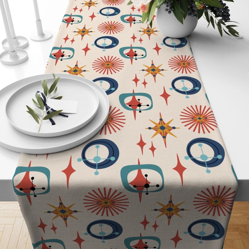 Mid Century Modern Table Runner Geometric Abstract Runner - Etsy