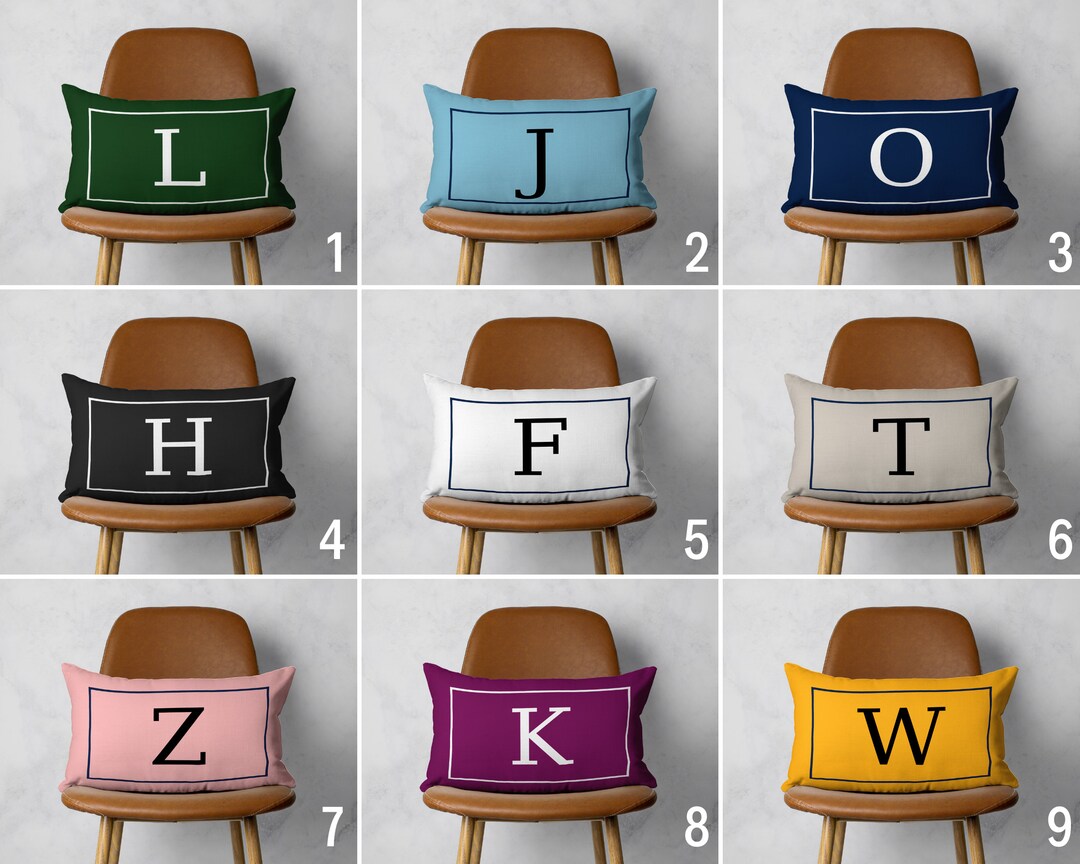 Customized Letter Pillow Case, Personalized Initial Cushion Cover ...