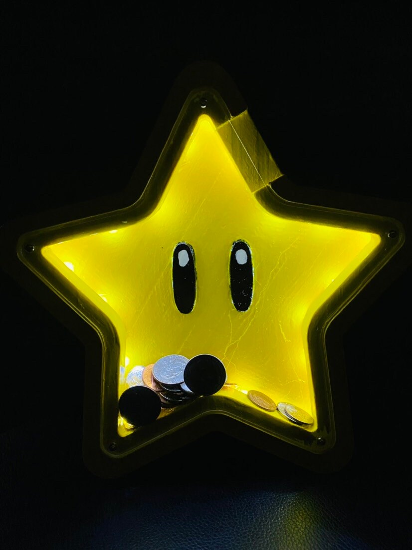 Light up Super Star/starman/invincibility Star Bank, Mario Bros Piggy ...