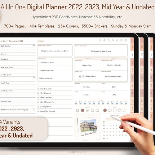 Goodnotes Planner Ipad Planner Undated Digital Planner - Etsy