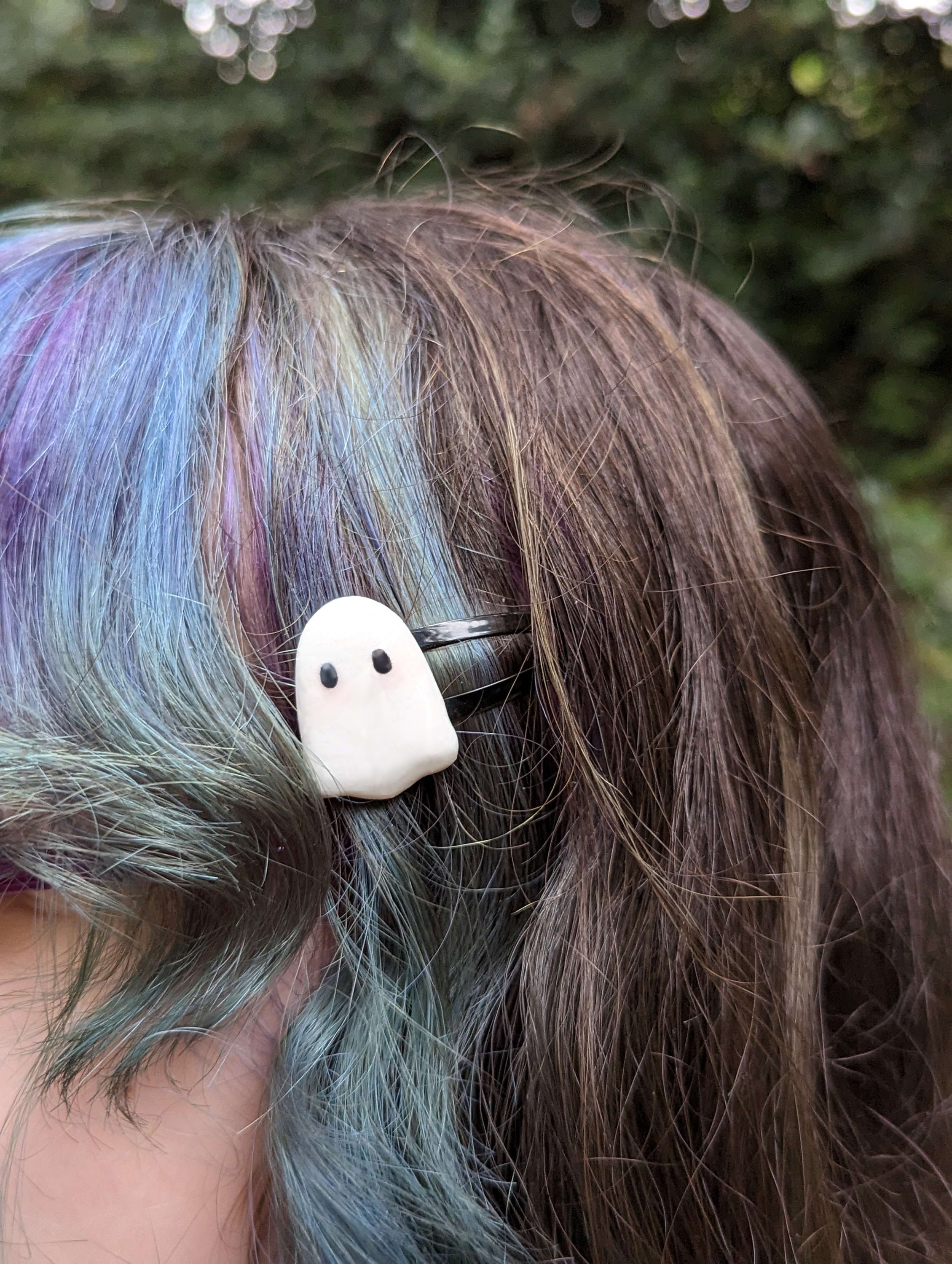 Ghost Hair Clips Sleepies for Halloween Handmade From Clay - Etsy