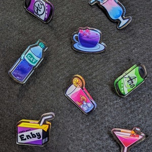 Epoxy LGBTQ Pride Drink Pins Subtle A-grade B-grade - Etsy