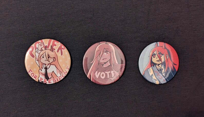 CSM Power Devil Girl for President Button - Etsy Australia
