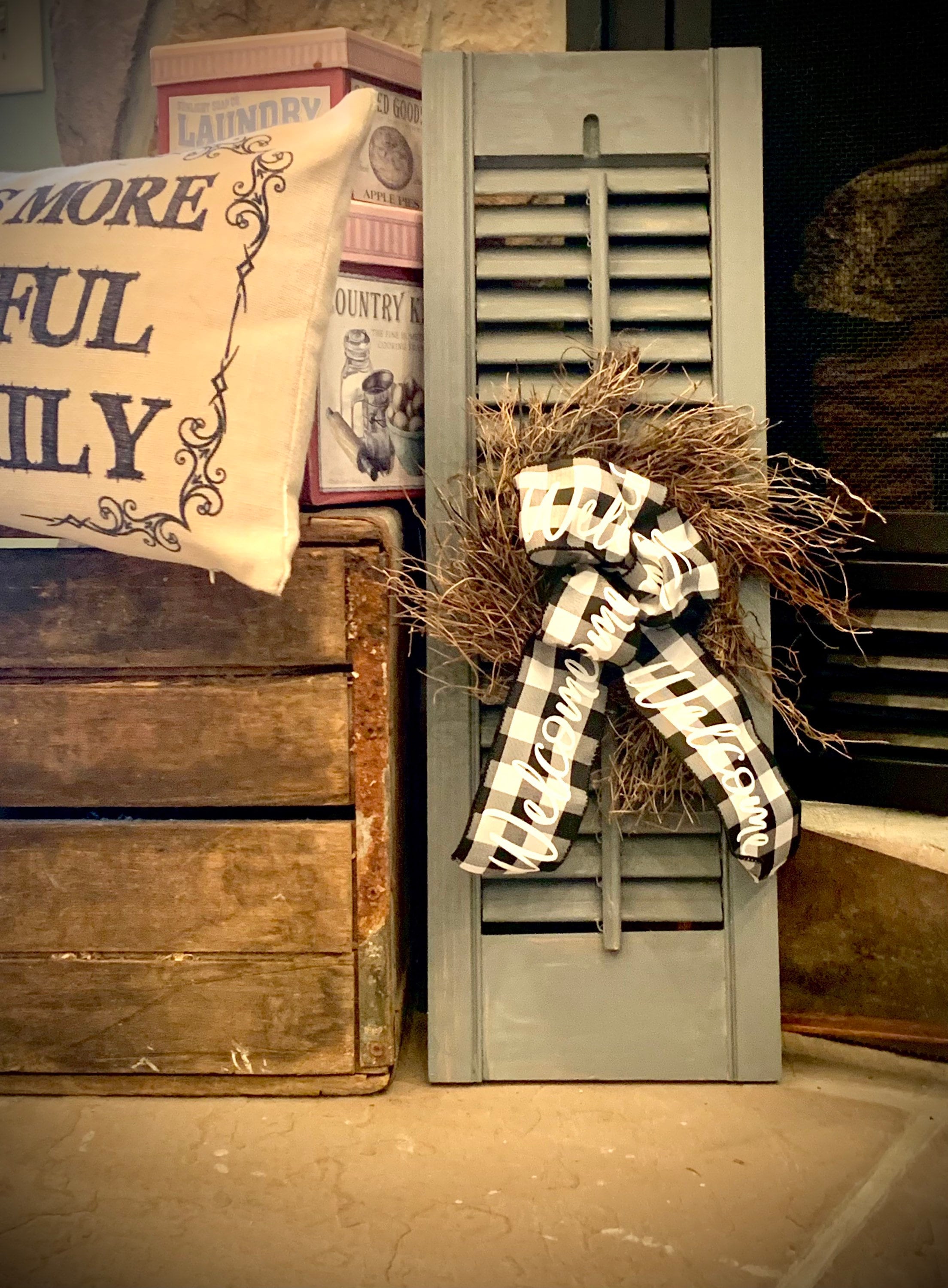Rustic Farmhouse Window Shutter Wall or Door Decor - Etsy