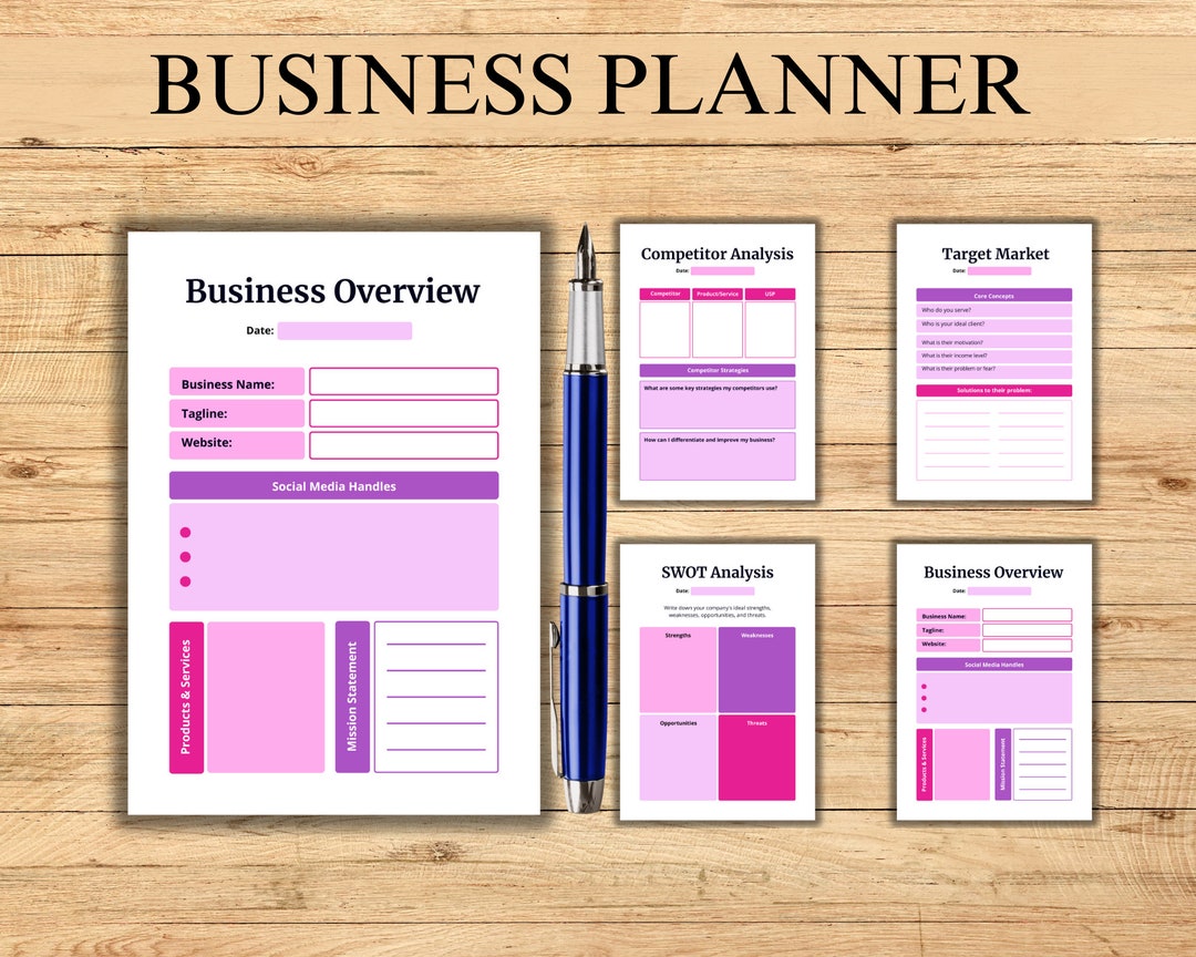 Printable Business Planner: Small Business Productivity Journal (PDF ...