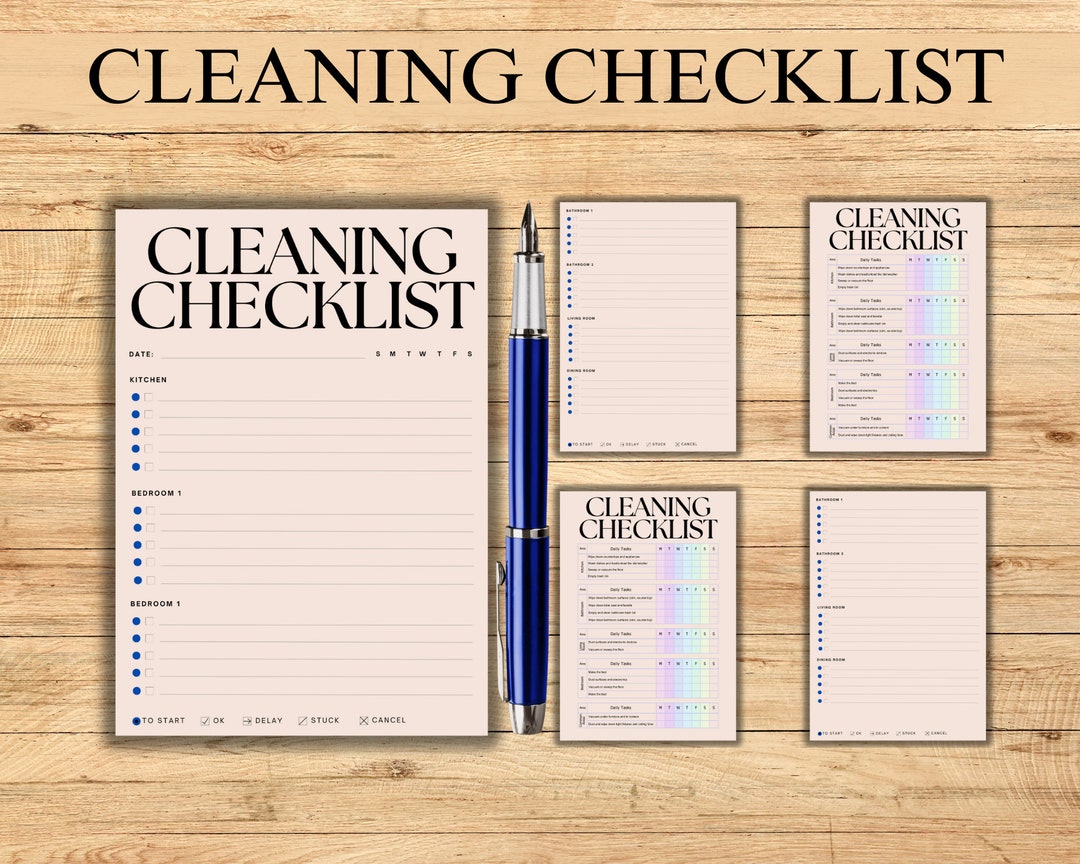 Weekly Cleaning Schedule: Printable Checklist Planner (PDF) - Etsy
