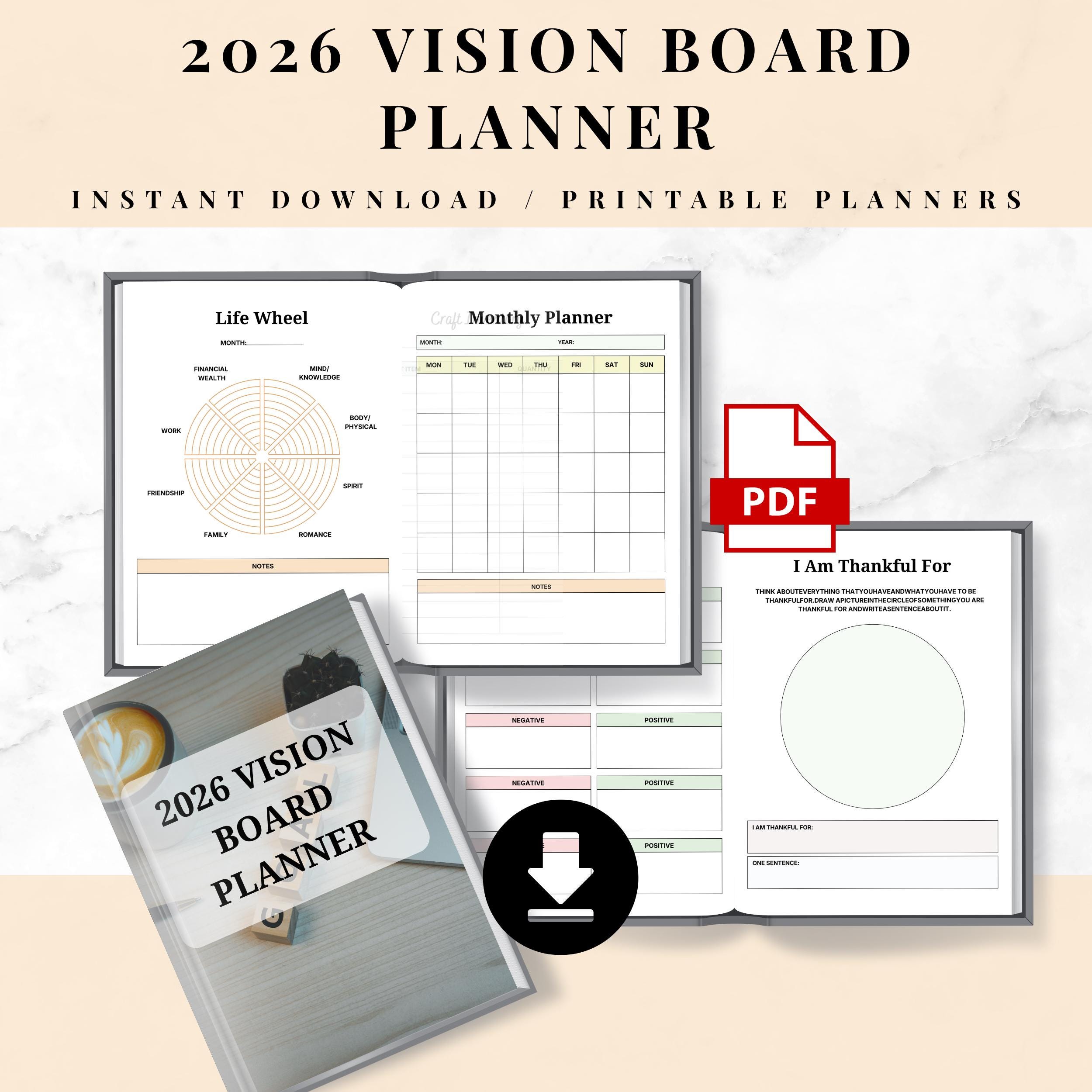 2026 Vision Board Planner (printable PDF) - Etsy