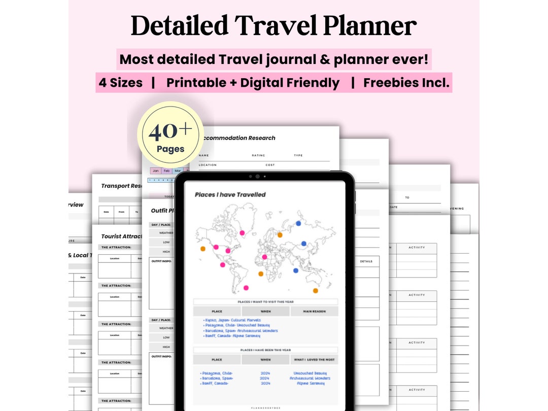 Ultimate Travel Planner Printable BUNDLE, Trip Planner, Vacation, Roadtrip Diary, Travel ...