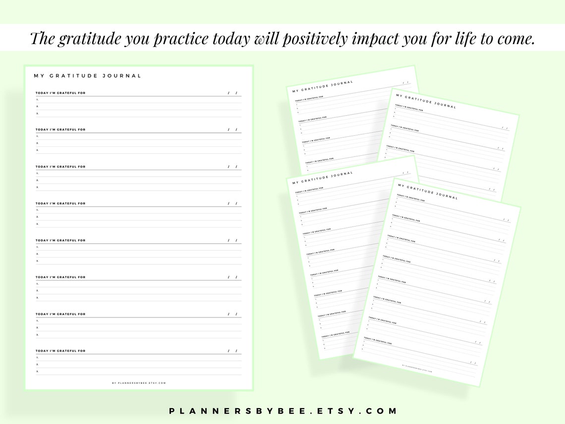 Gratitude Journal Printable Daily Mindful Journal Manifest | Etsy