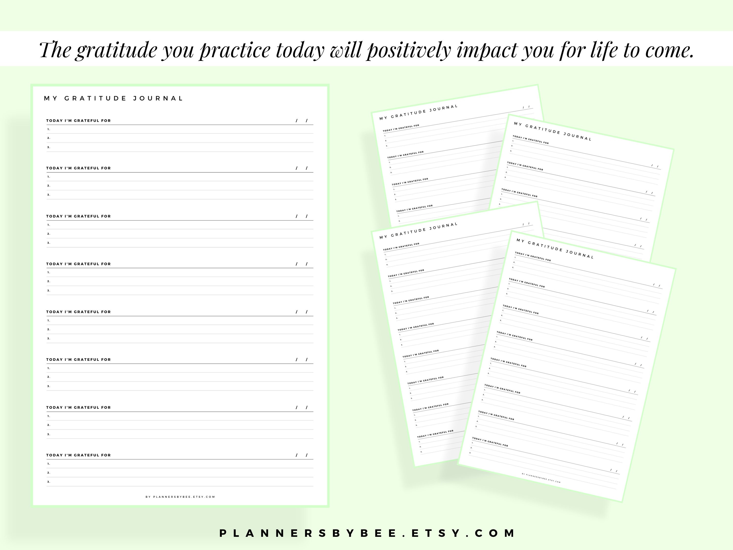 Gratitude Journal Printable Daily Mindful Journal Manifest | Etsy