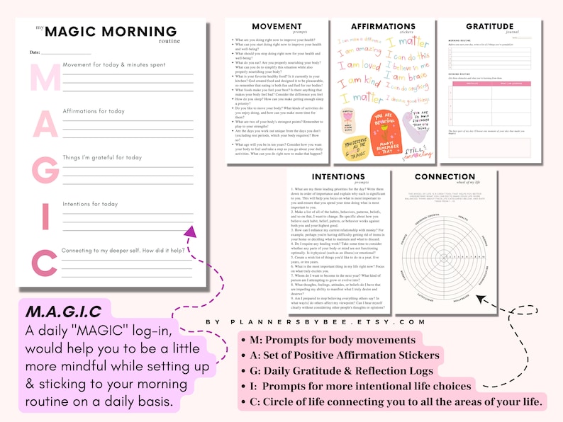 Daily Routine Templates Self Love Planner Gratitude - Etsy