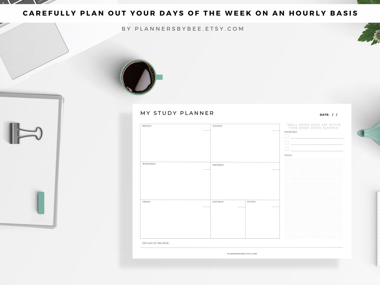 Weekly Student Planner Printable Study Planner Study - Etsy
