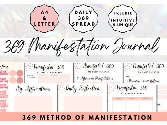 369 Manifestation Journal Inserts Law of Attraction Planner - Etsy