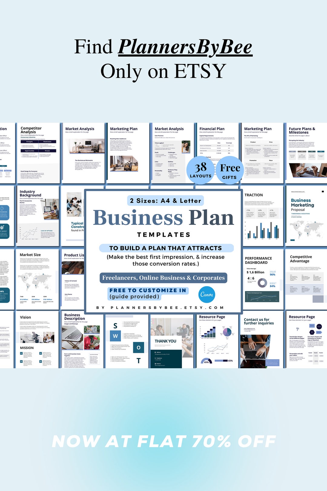 Small Business Plan Template Printable, Online Business Plan, Editable ...