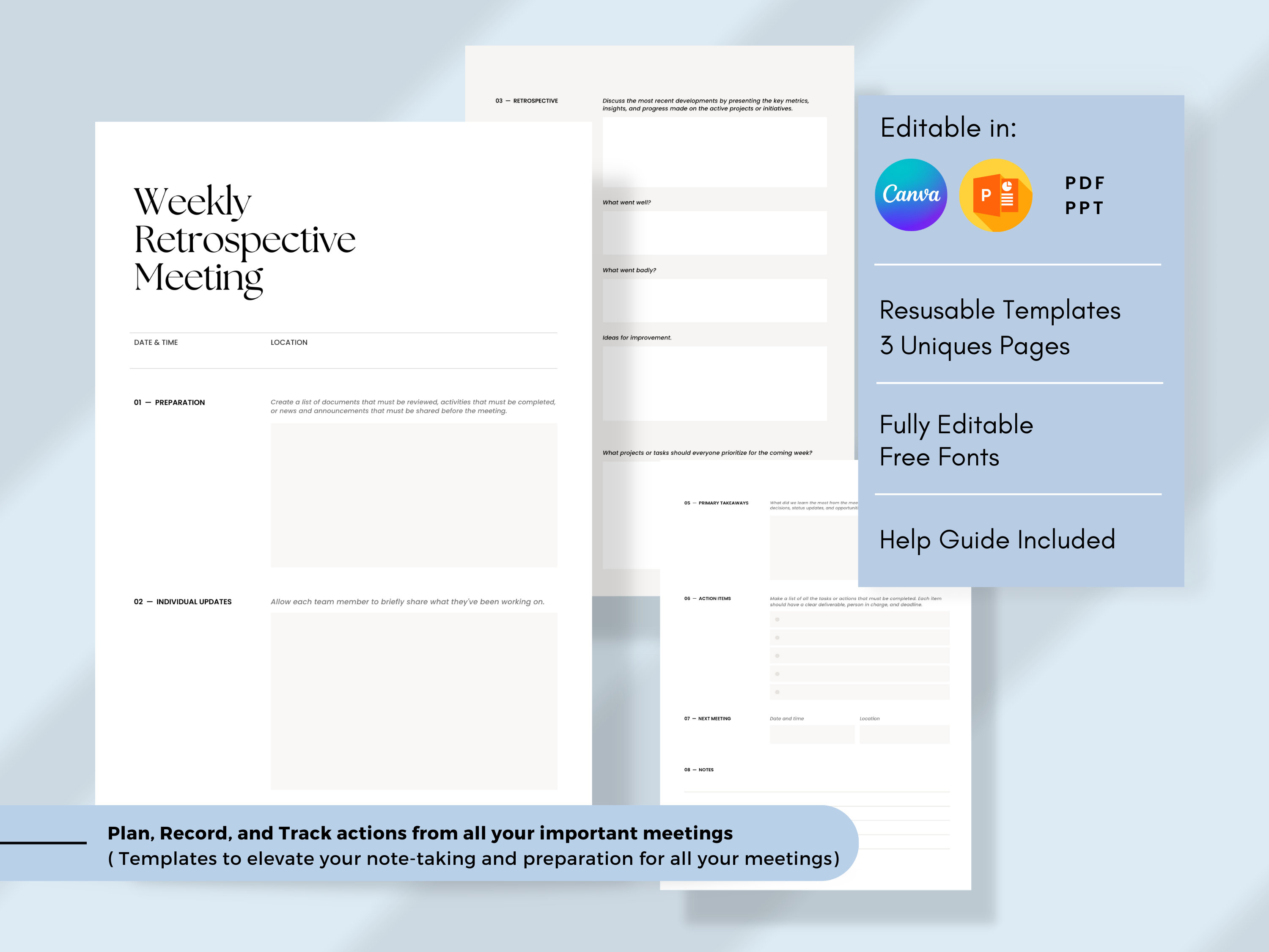 Meeting Note Templates Meeting Minutes Meeting Agenda - Etsy