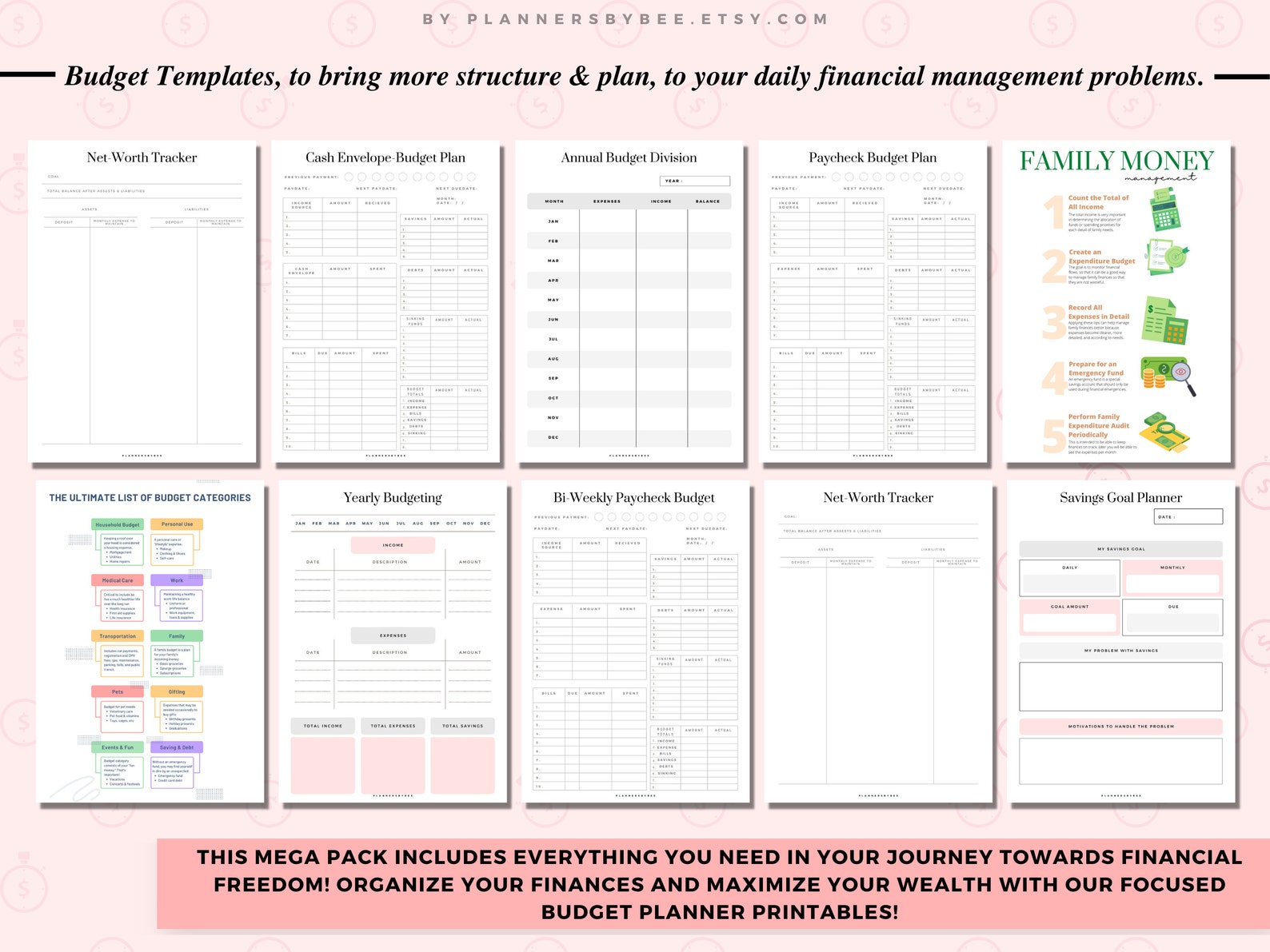 Budget Planner Printable Paycheck Budget PDF Finance Planner - Etsy