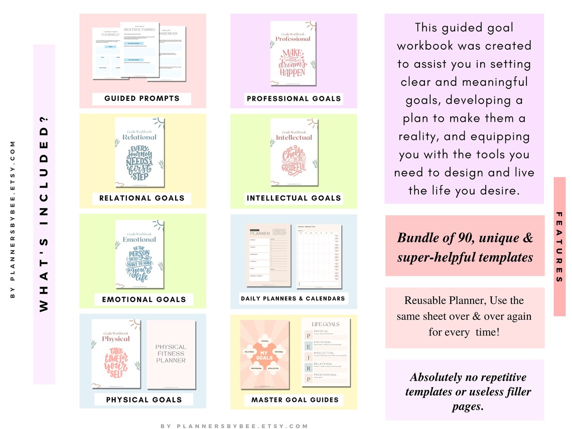 Life Goals Planner Best Goal Setting Digital Printable - Etsy