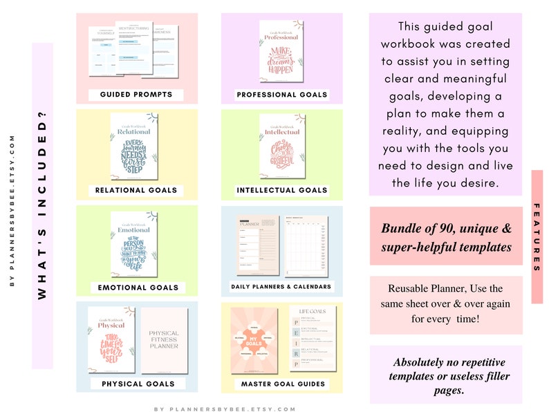 Life Goals Planner Best Goal Setting Digital Printable - Etsy