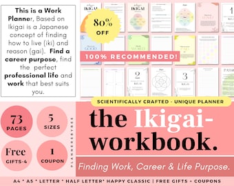 Learn Your Ikigai Workbook With a Guide to Self-work Improvement: Life ...