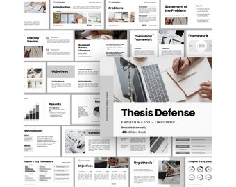 Thesis Slide Presentation Template (canva) - Etsy
