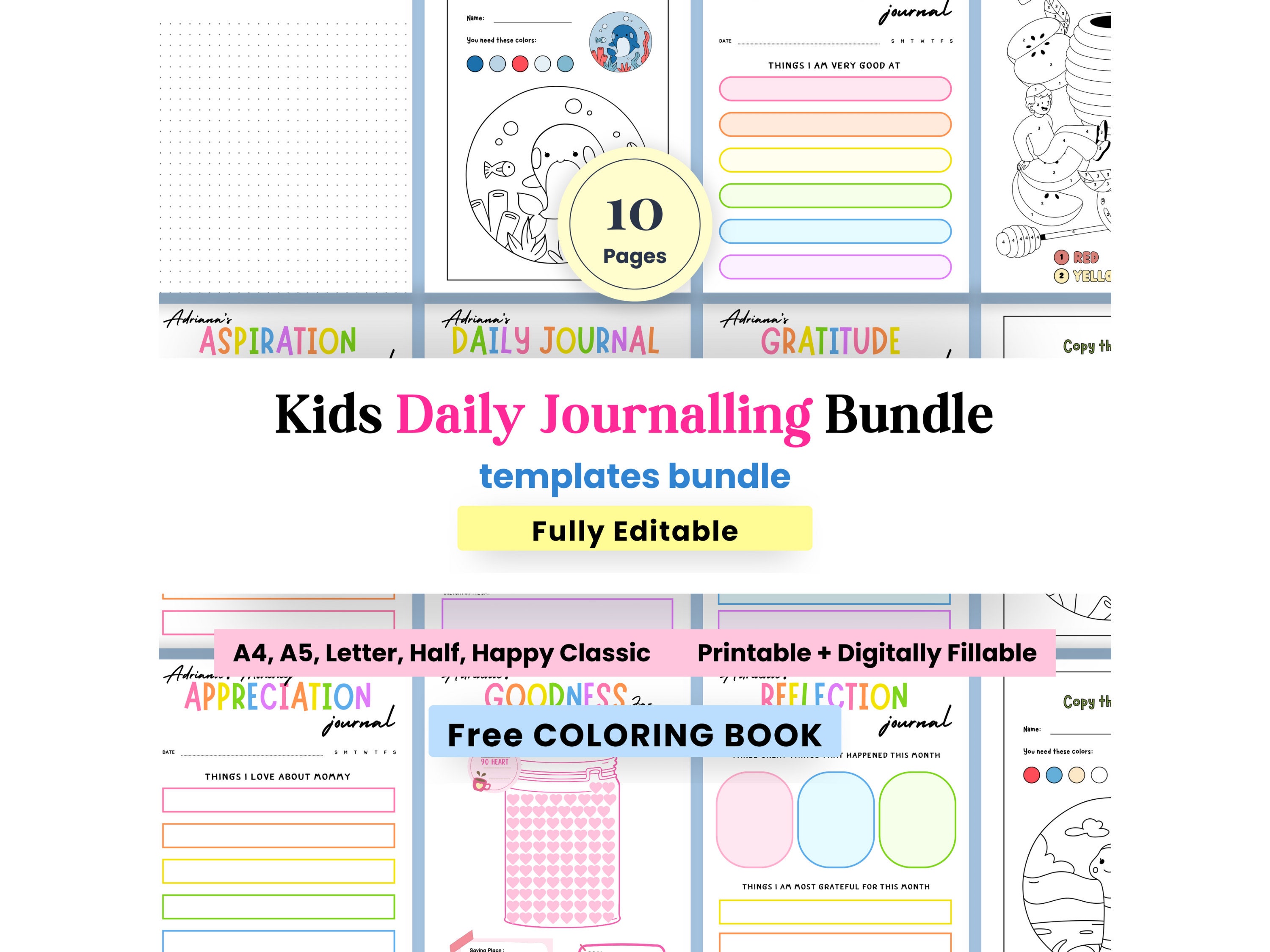 Kids Daily Journal Printable Kids Journal DIY Journal Pages - Etsy