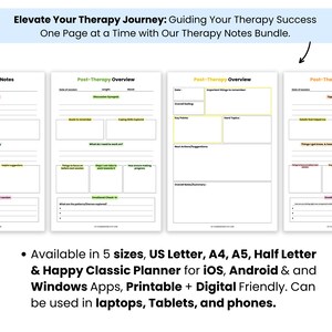 Pre and Post Therapy Session Notes, Therapy Tools, Therapy Overview ...
