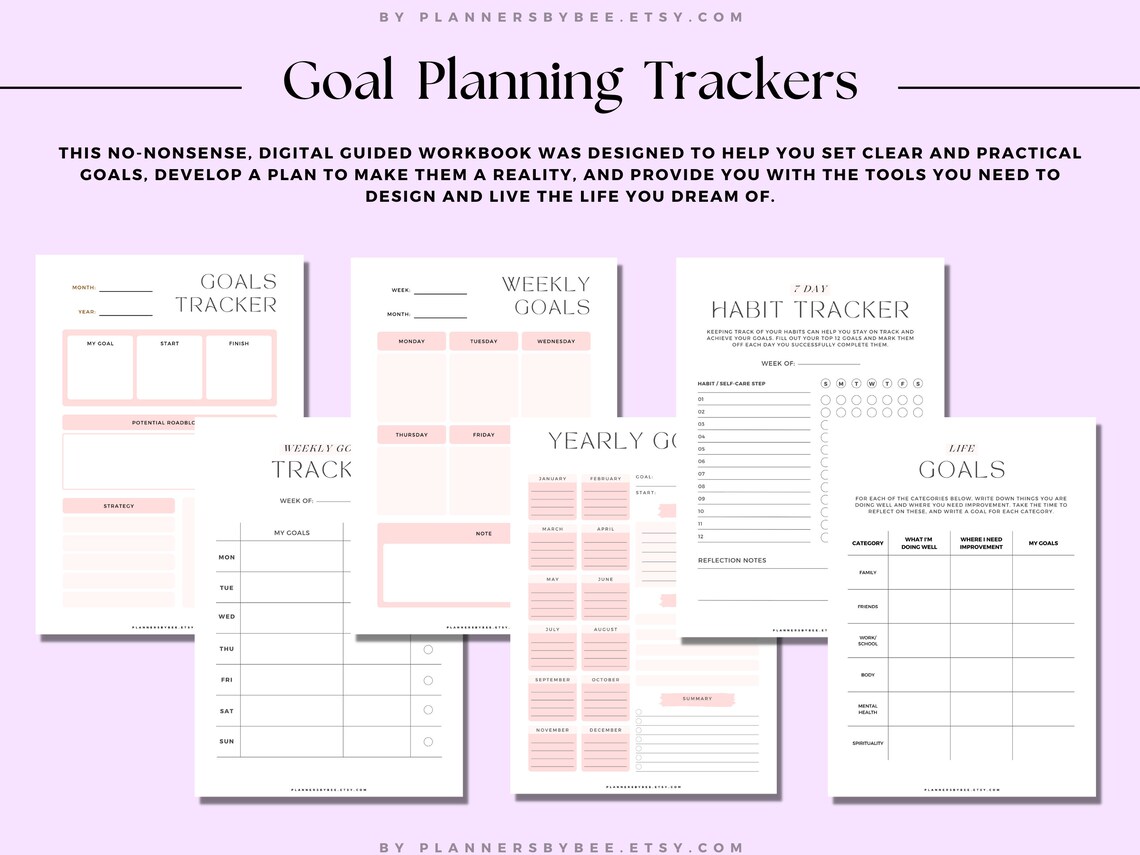 Personal & Career Goals Guide Kit Goal Planning Workbook - Etsy