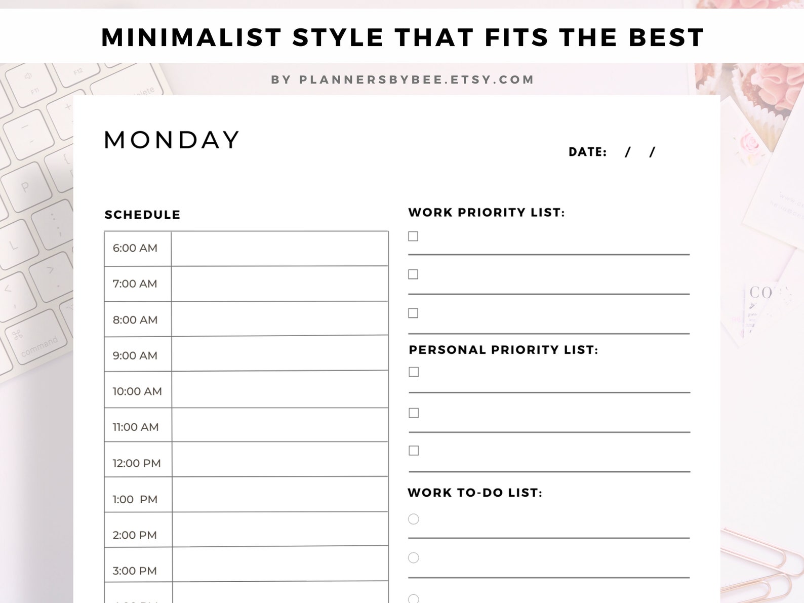7 Day Planner 7 Day Planner Printable Daily Planner Weekly - Etsy