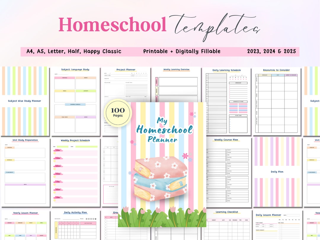 Homeschool Planner, Home School Teacher Planner, Printable Homeschool ...