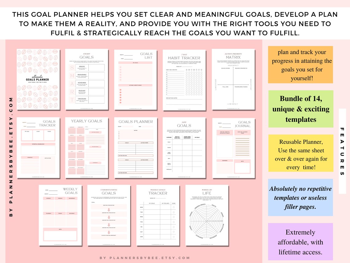 Goal Planning Workbook Self Development Better Life Goals - Etsy