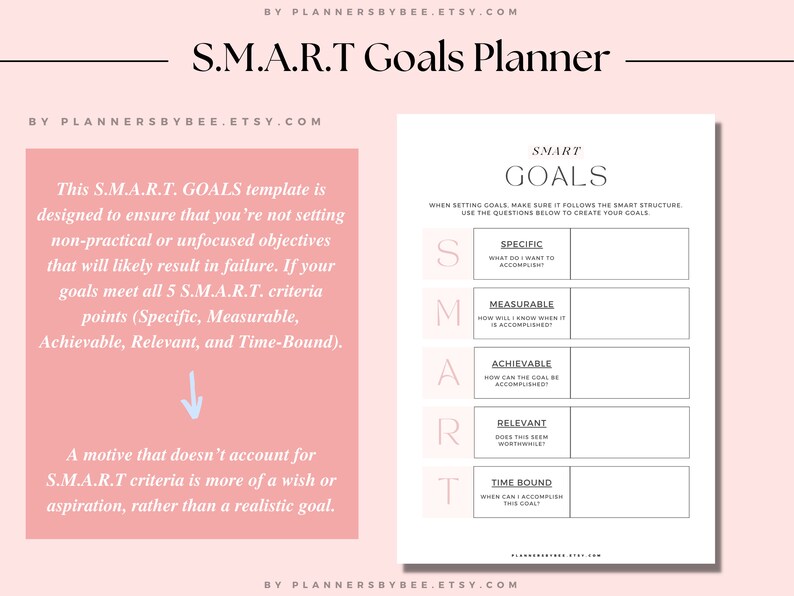 Personal & Career Goals Guide Kit Goal Planning Workbook - Etsy