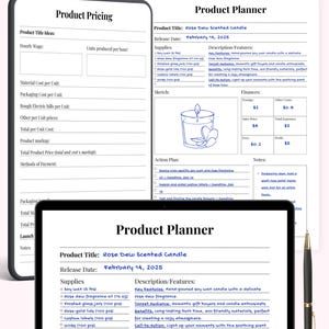 Etsy Product Planning, New Product Planner Template Digital Printable ...