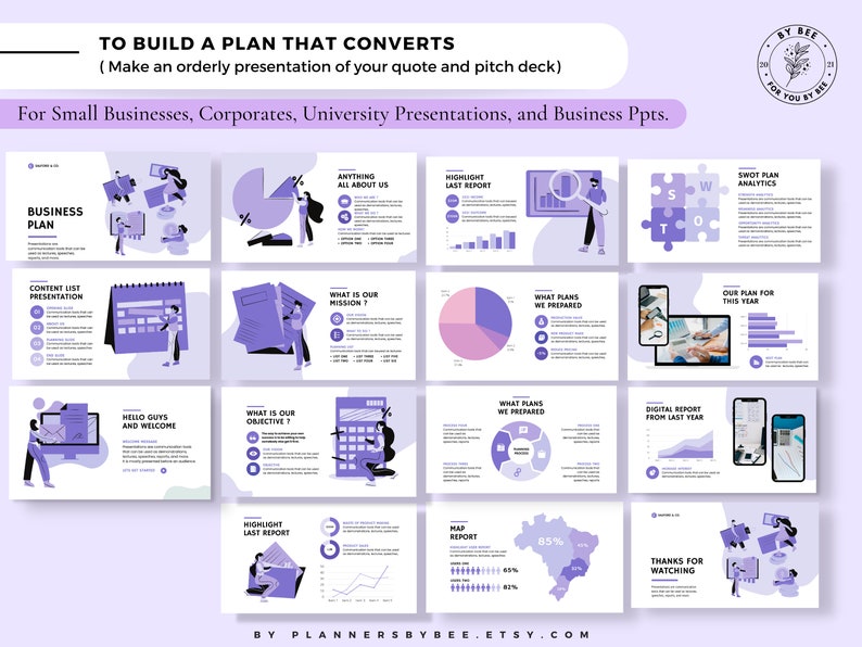 Business Plan Canva Editable Presentation Business - Etsy