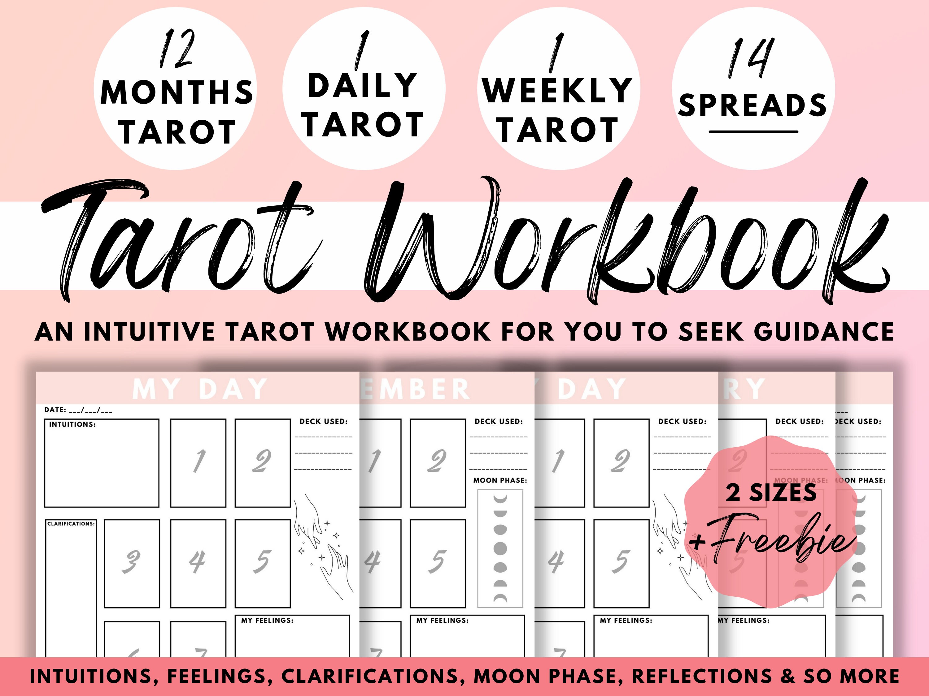 Tarot Workbook Tarot Spreads Tarot Journal Printable Tarot | Etsy